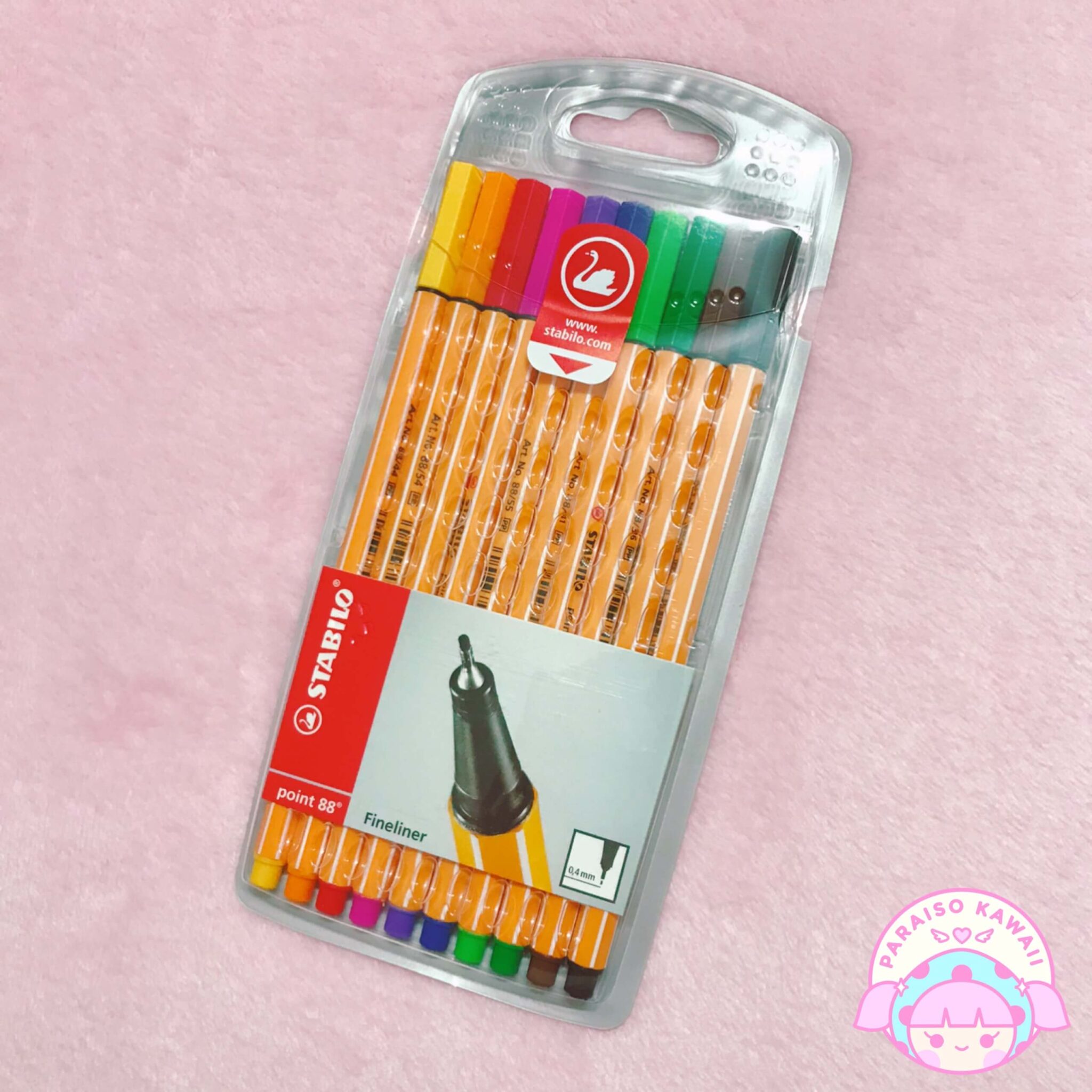 Set 10 Point 88 – Stabilo – Paraiso Kawaii
