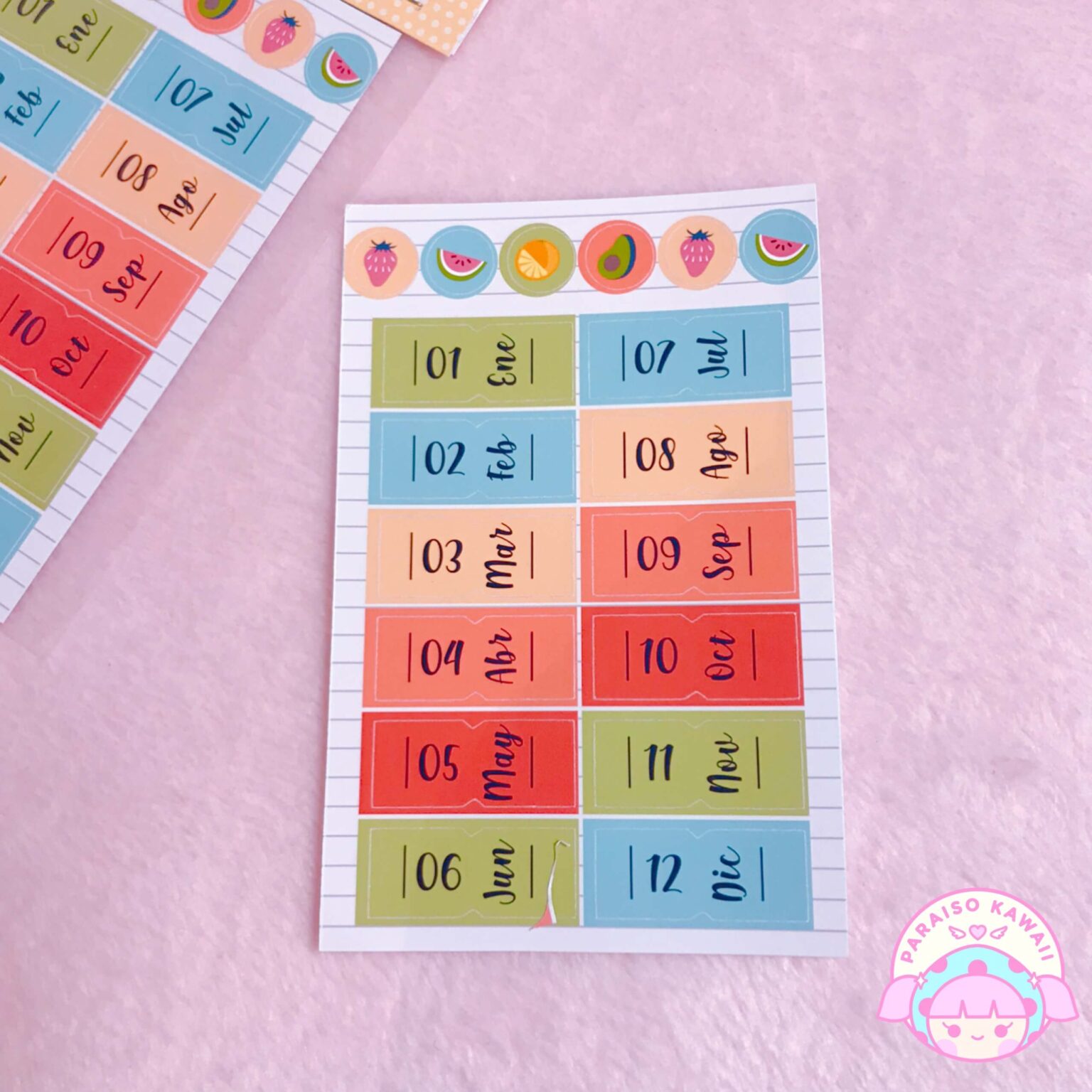 Sharyworld – Sticker Planner meses – Paraiso Kawaii