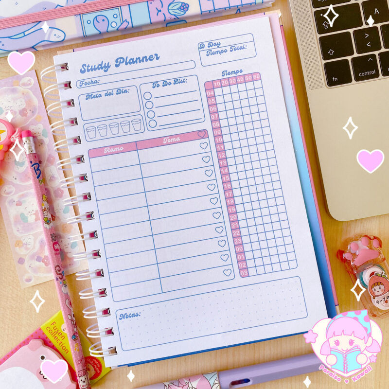 Set Planner Universitario con Study – Paraiso Kawaii
